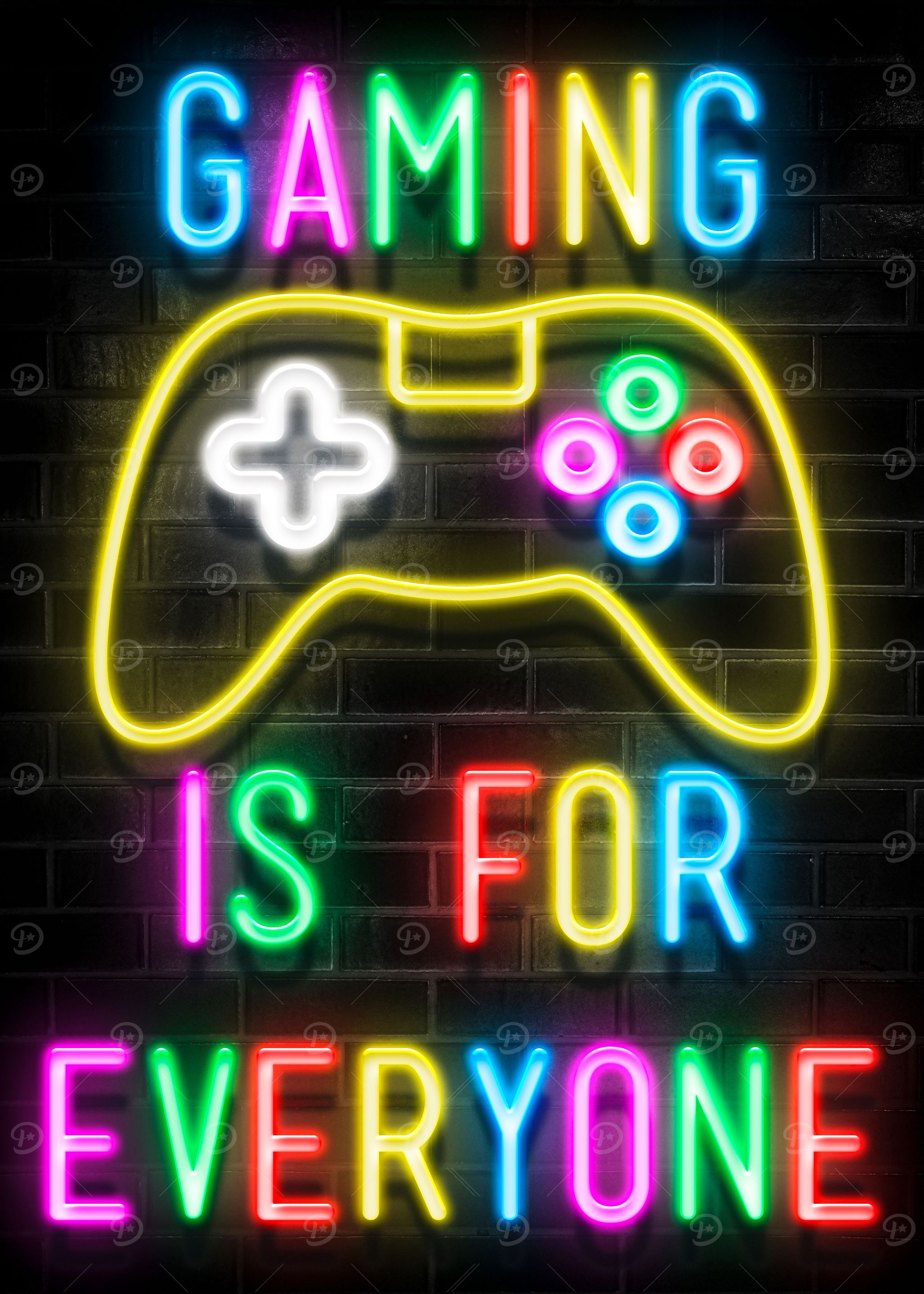 'GAMING IS FOR EVERYONE' Poster, picture, metal print, paint by ...