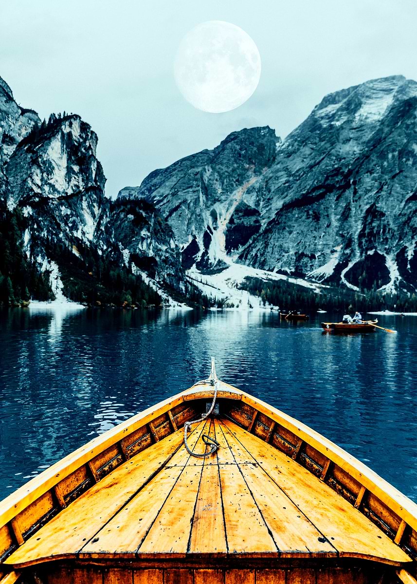 'Boat on Lake' Poster, picture, metal print, paint by Piller Antoni ...