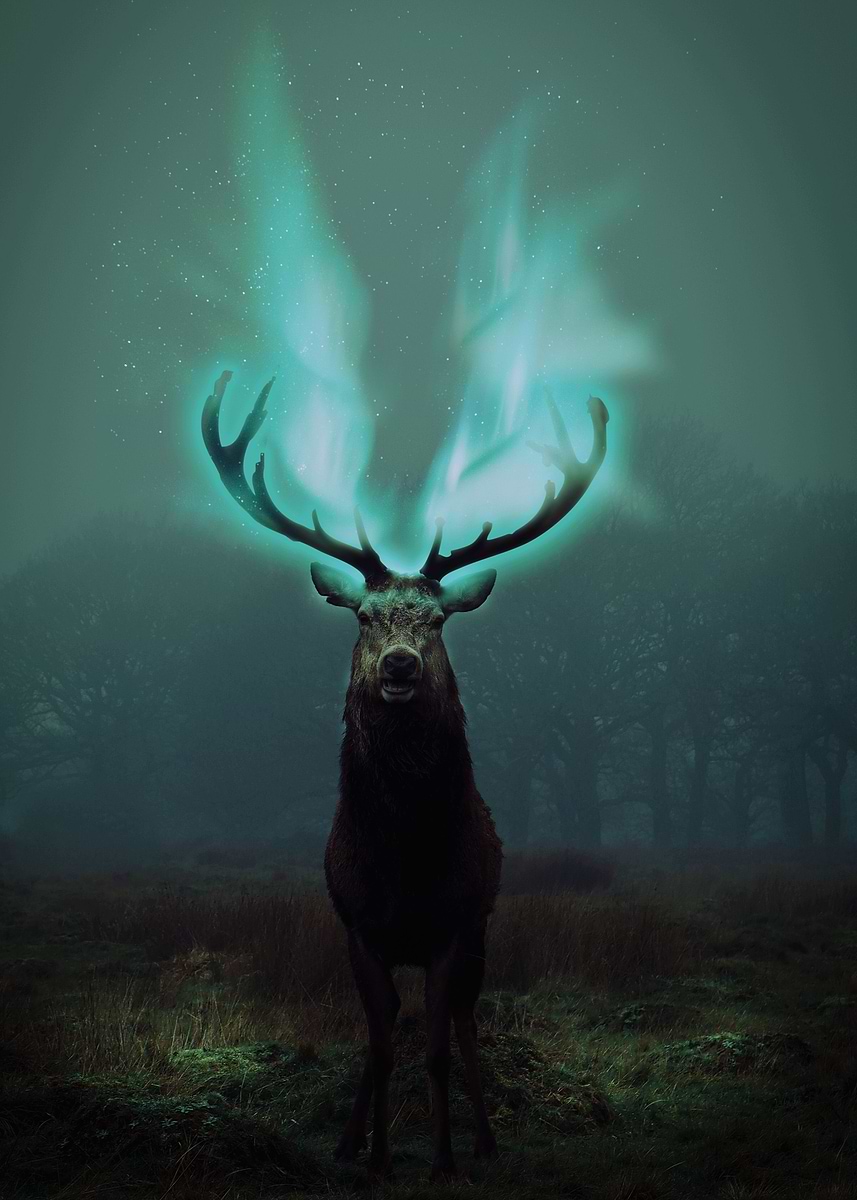 'Mystical Moose' Poster, picture, metal print, paint by MaxMagicPhotos ...