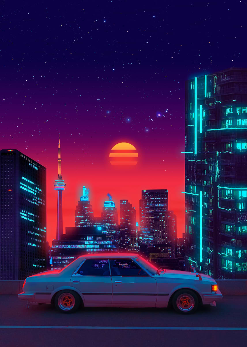 'Cyber World' Poster, picture, metal print, paint by Yagedan | Displate