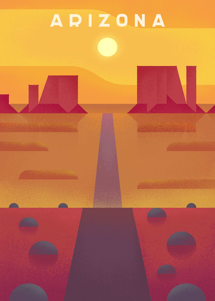 'Arizona' Poster, picture, metal print, paint by Sam Kal | Displate