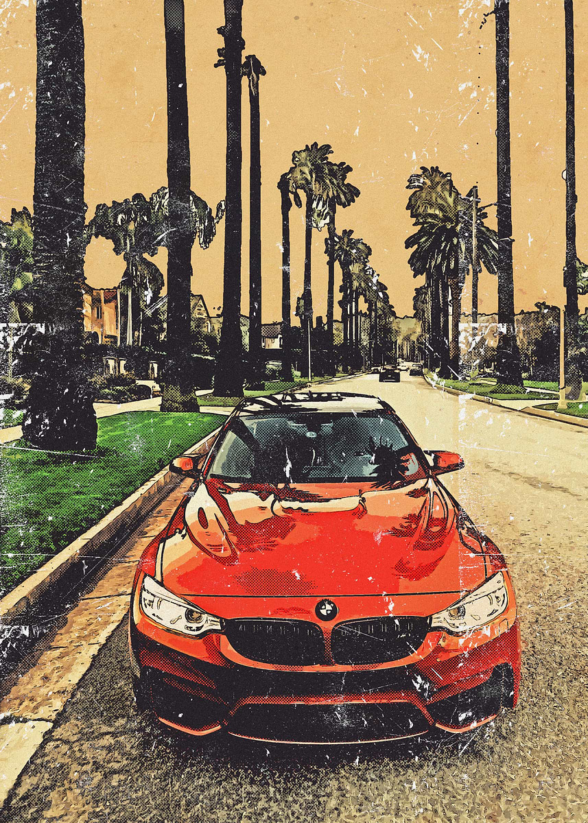 'Red Super Car' Poster, picture, metal print, paint by Colorize Studio ...