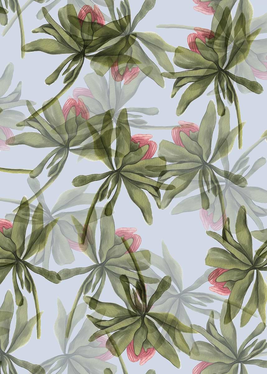 'Aster Flower Pattern 11' Poster, picture, metal print, paint by Aloke ...