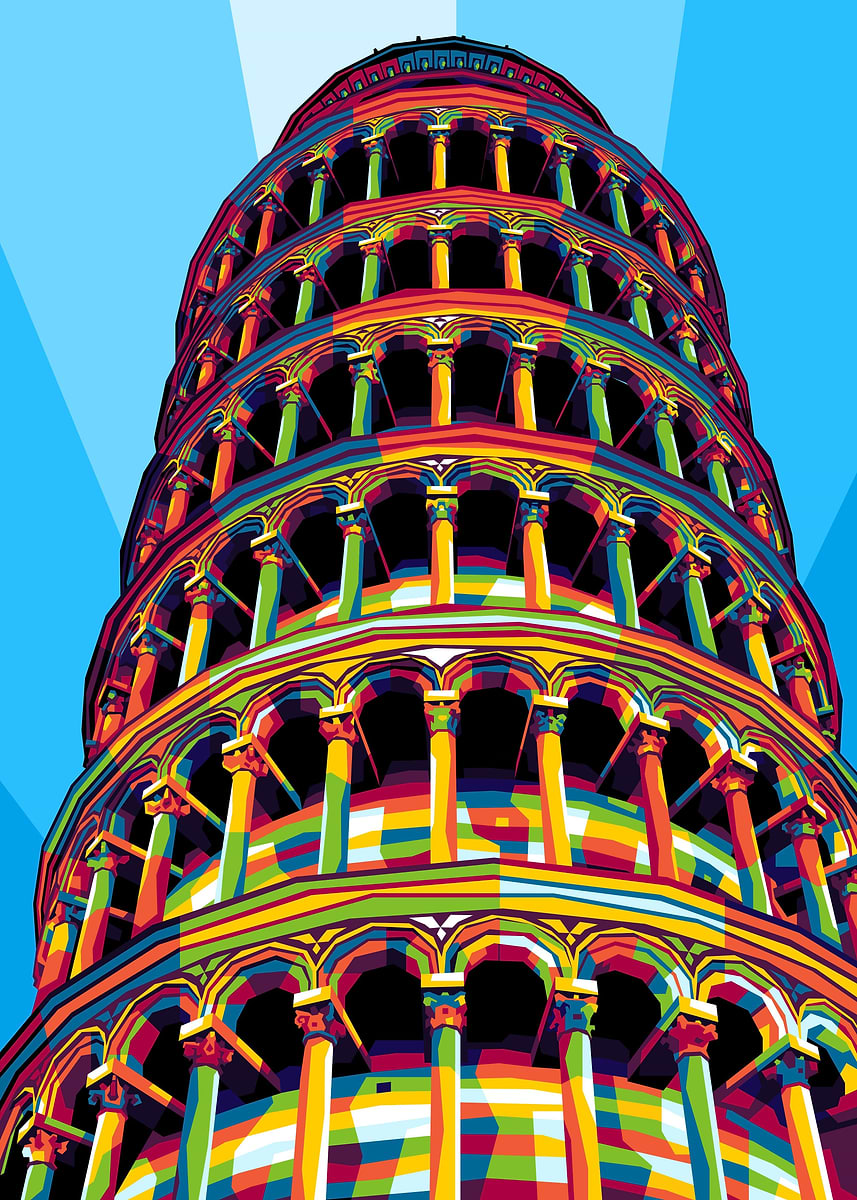 'Leaning Tower of Pisa' Poster, picture, metal print, paint by Lintang ...