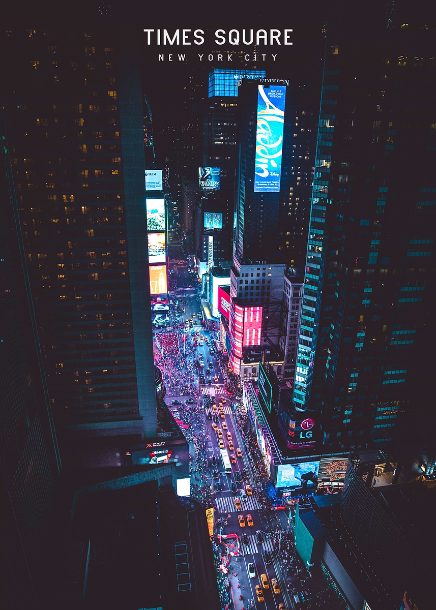 'Times Square ' Poster, picture, metal print, paint by Famous City ...
