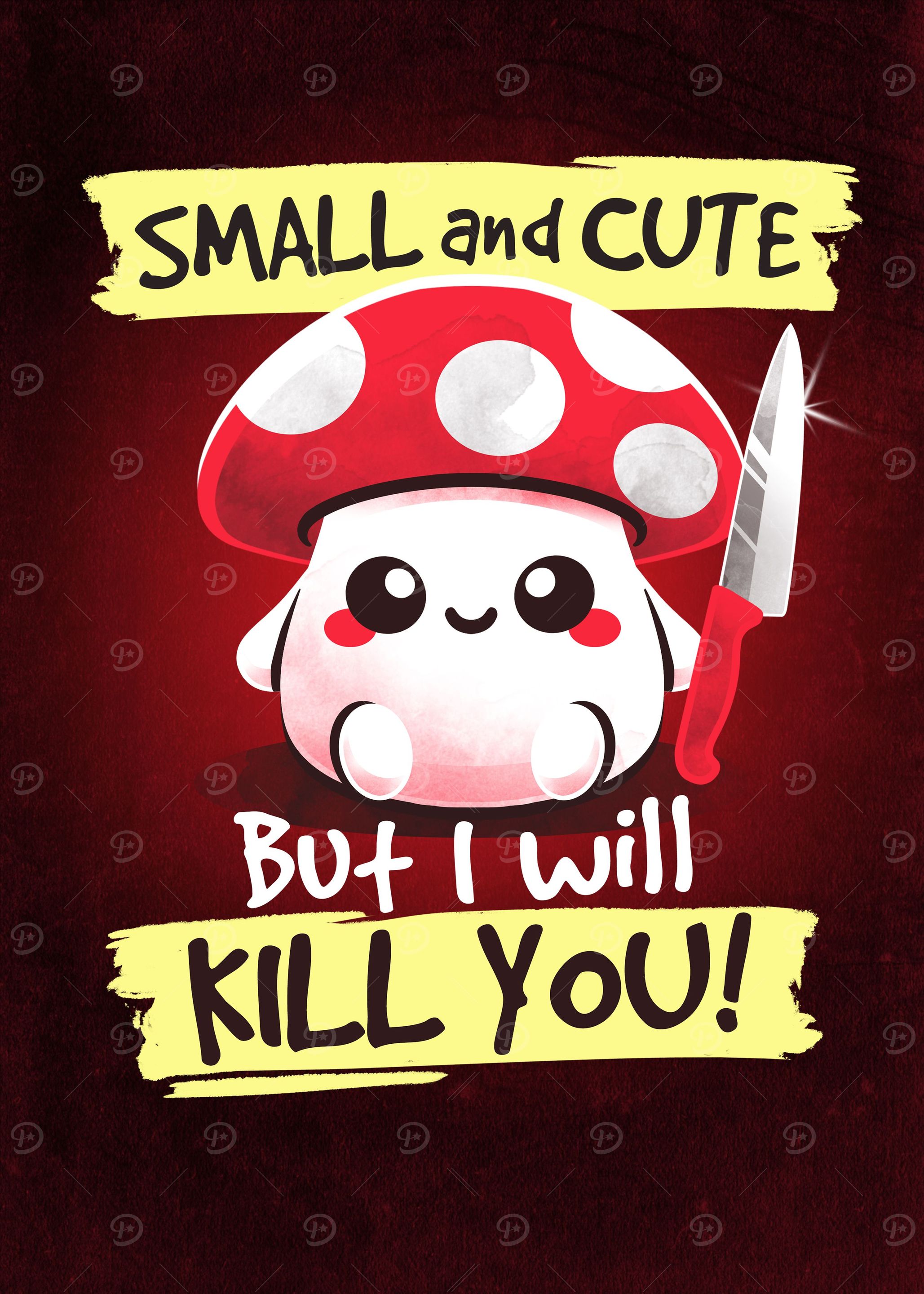 'Cute killer mushroom' Poster, picture, metal print, paint by ...