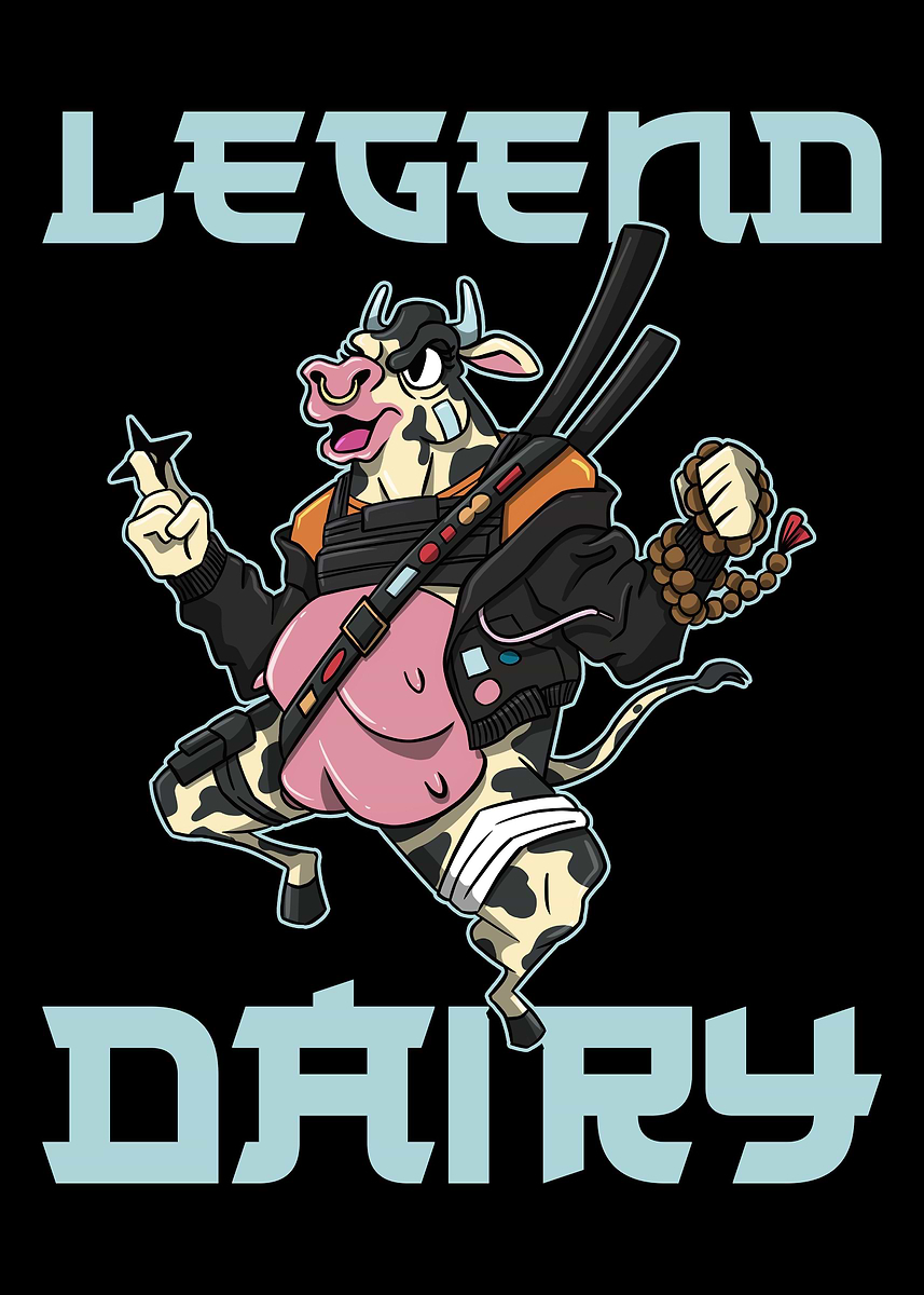 'Legend Dairy' Poster, picture, metal print, paint by CatRobot | Displate