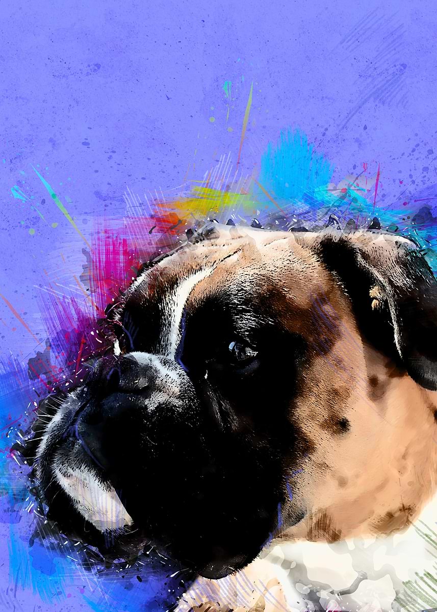 'Dog 24' Poster, picture, metal print, paint by TaTu Art | Displate