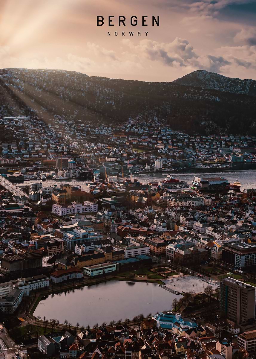 'Bergen ' Poster, picture, metal print, paint by Explore Universe ...