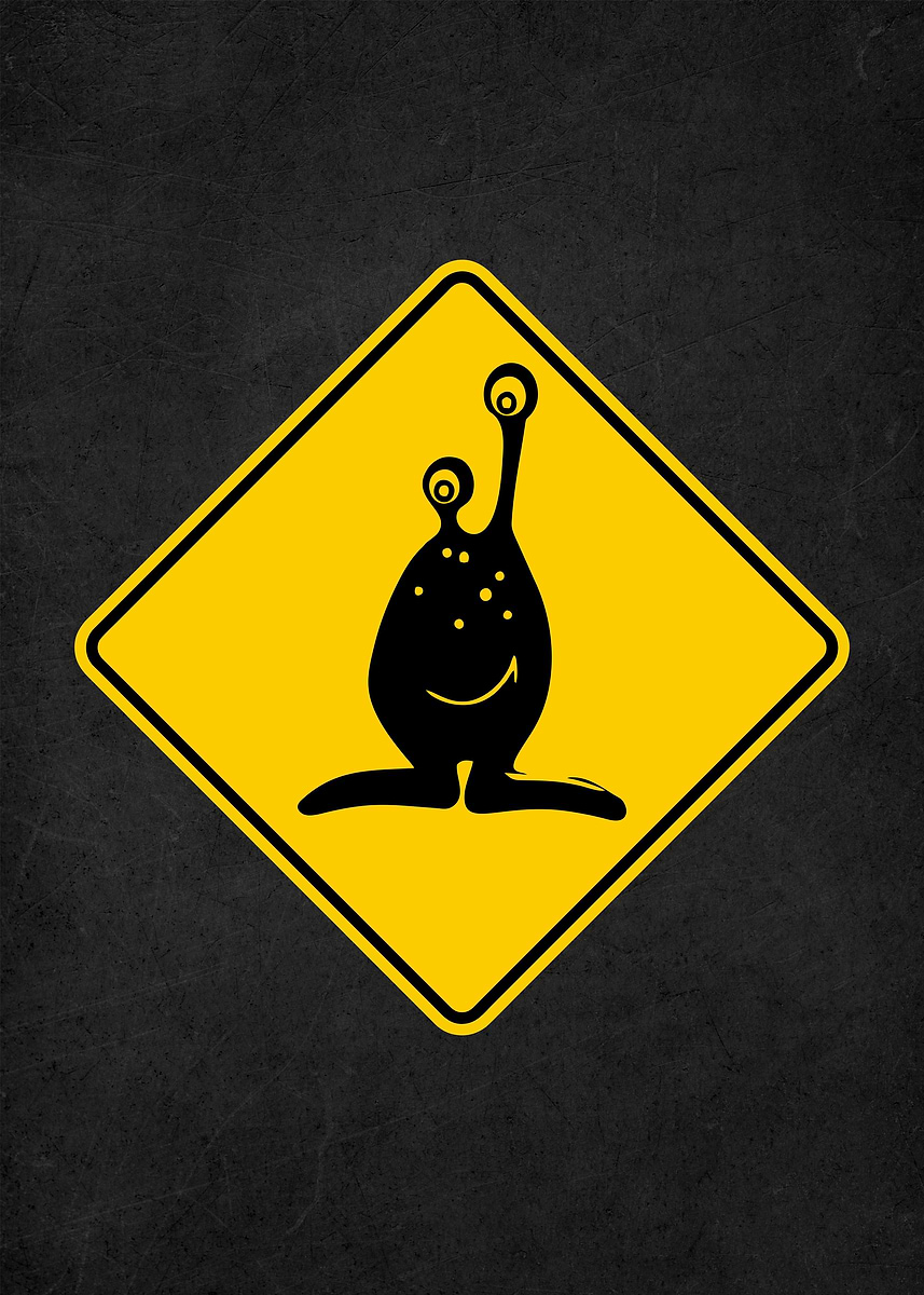 'alien sign' Poster, picture, metal print, paint by Bestselling cool ...