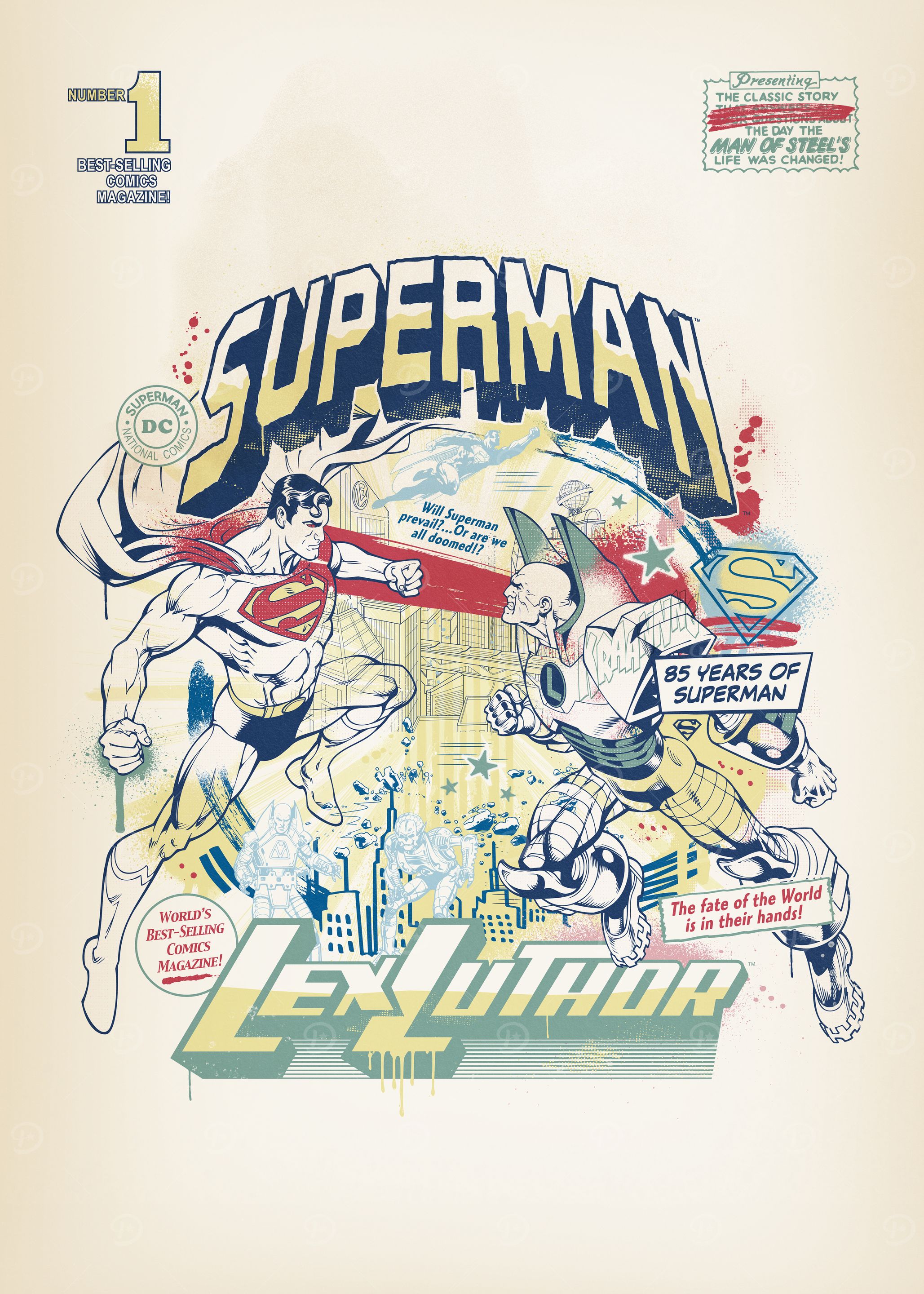 'Superman vs Lex Luthor' Poster, picture, metal print, paint by DC ...