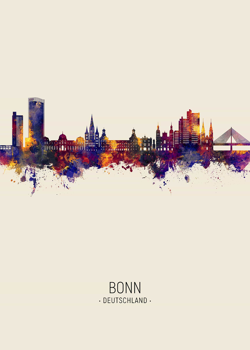 'Bonn Skyline Deutschland' Poster, picture, metal print, paint by ...