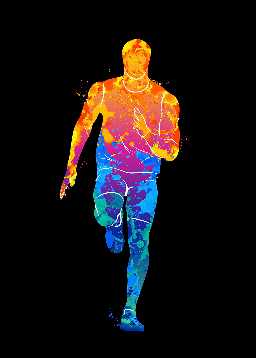 'short distances sprinter' Poster, picture, metal print, paint by ...