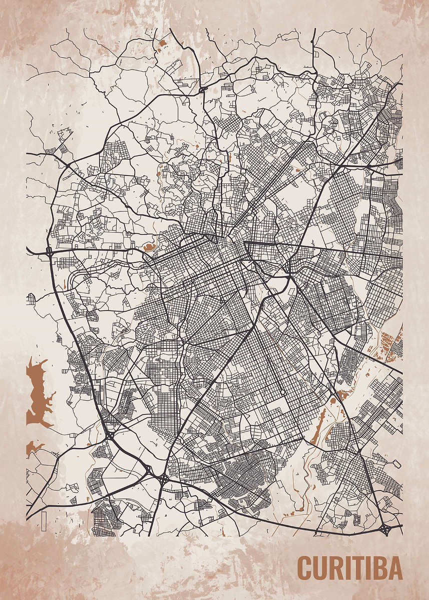 'Curitiba' Poster, picture, metal print, paint by Mr Penguin | Displate