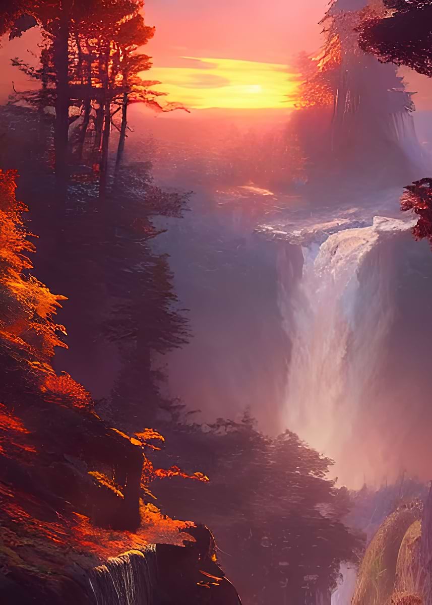 'Sunset' Poster, picture, metal print, paint by Elomin Sha | Displate