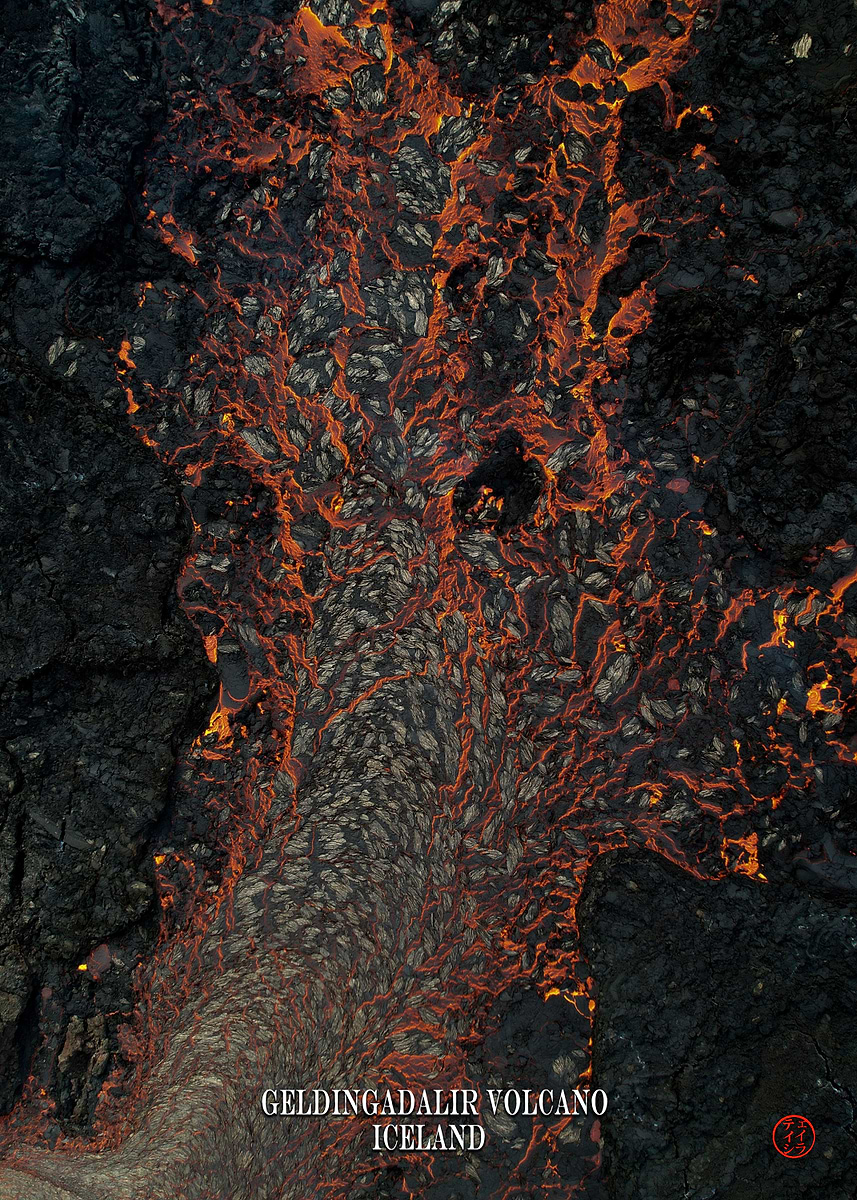 'Geldingadalir Volcano' Poster, picture, metal print, paint by NTx ...