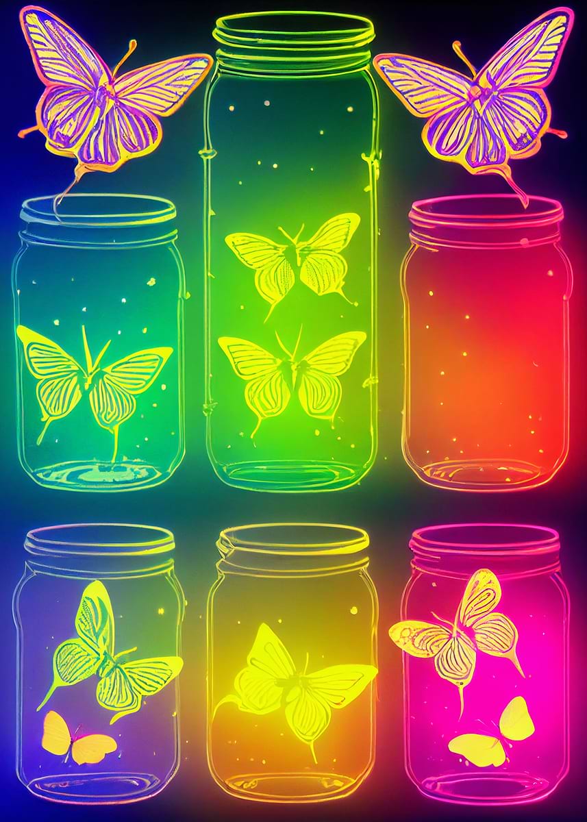 'Butterfly Jars' Poster, picture, metal print, paint by ...