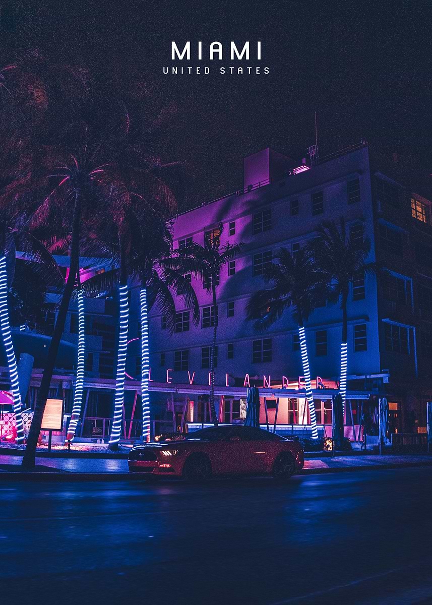 'Miami ' Poster, picture, metal print, paint by Big City | Displate