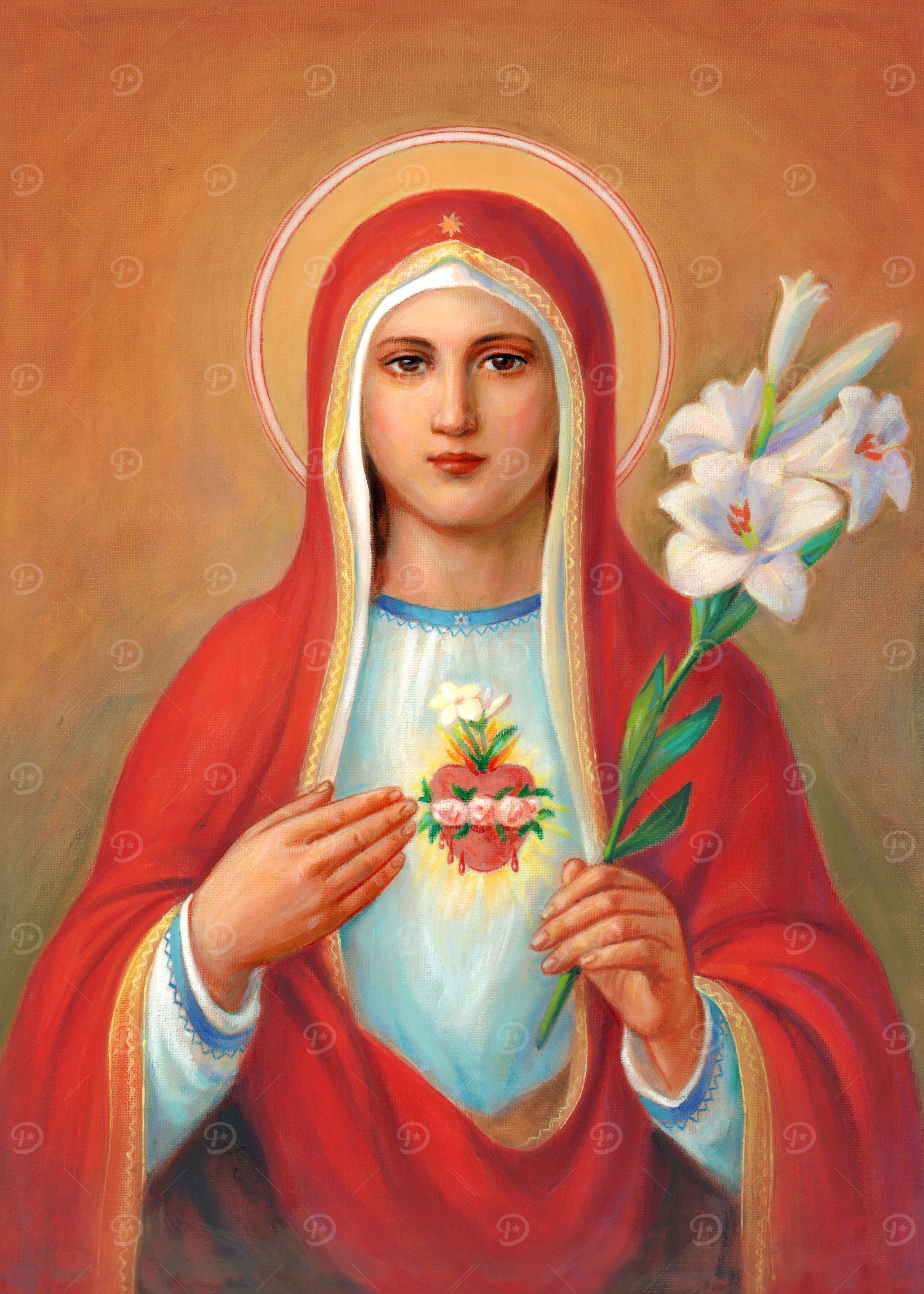 'Immaculate Heart Of Mary' Poster, picture, metal print, paint by ...
