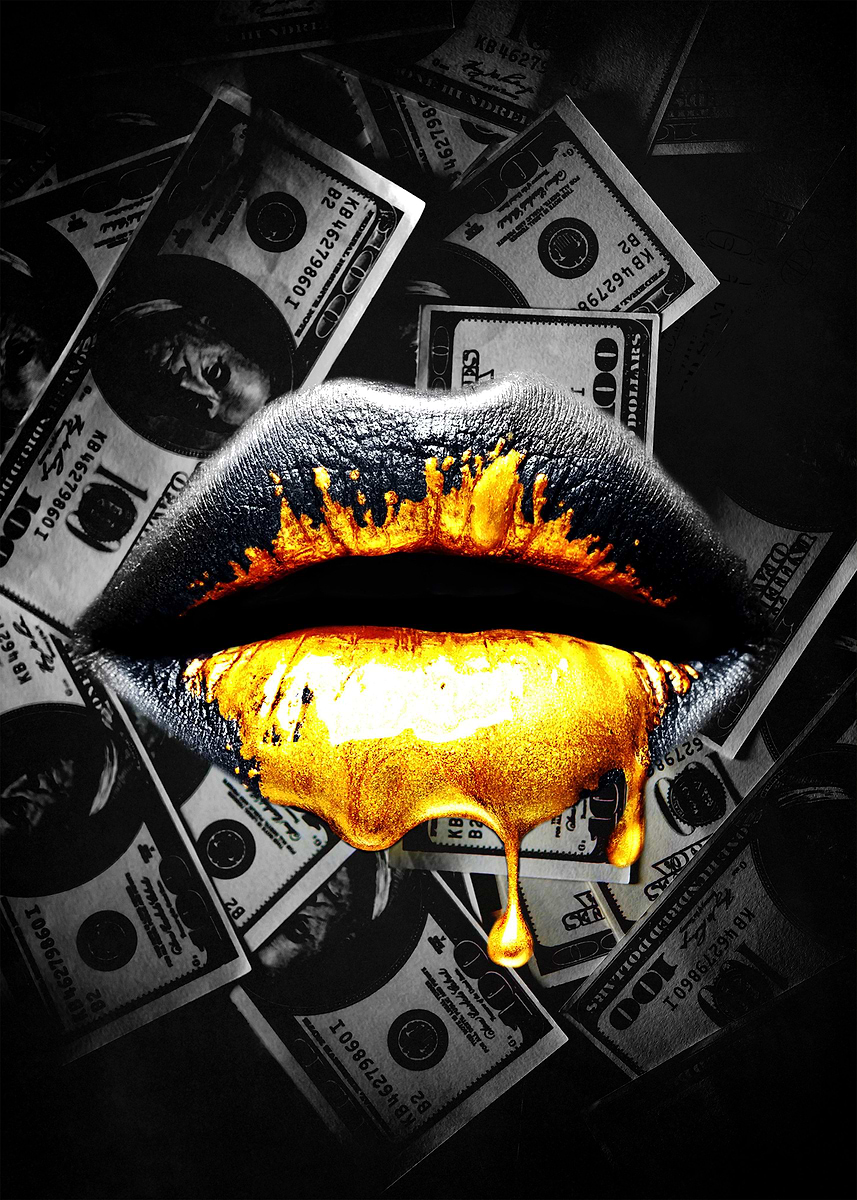 'Gold Lips' Poster, picture, metal print, paint by Conceptual ...
