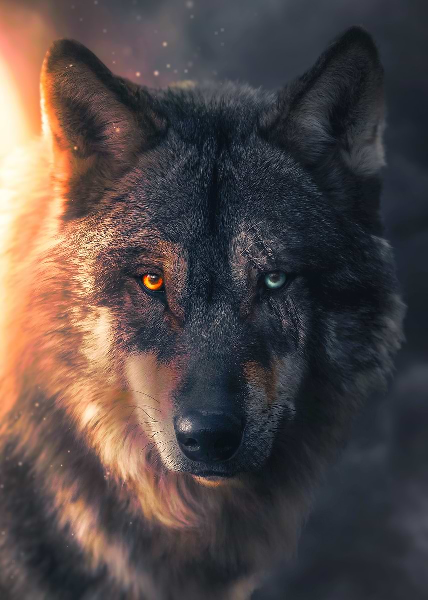 'Scar Wolf' Poster, picture, metal print, paint by Zenz | Displate