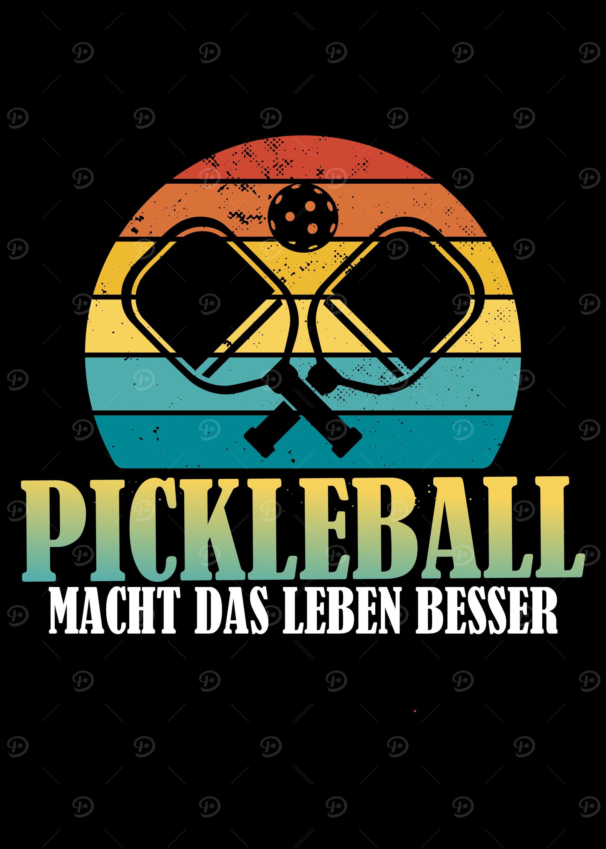 'Pickleball Retro' Poster, picture, metal print, paint by ...