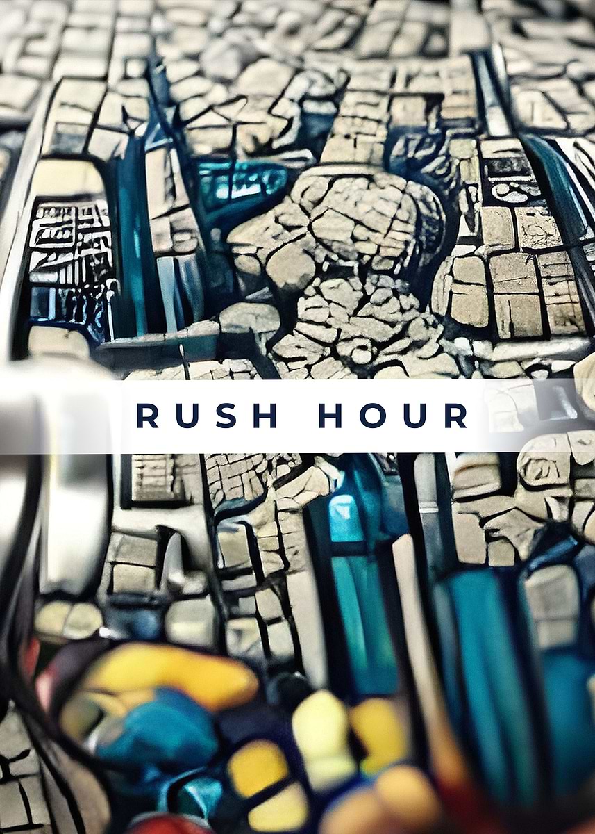 'Rush hour' Poster, picture, metal print, paint by Ana Vlajcevic | Displate