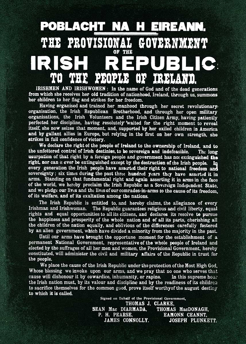 'Irish Proclamation Ireland' Poster, picture, metal print, paint by Jon ...