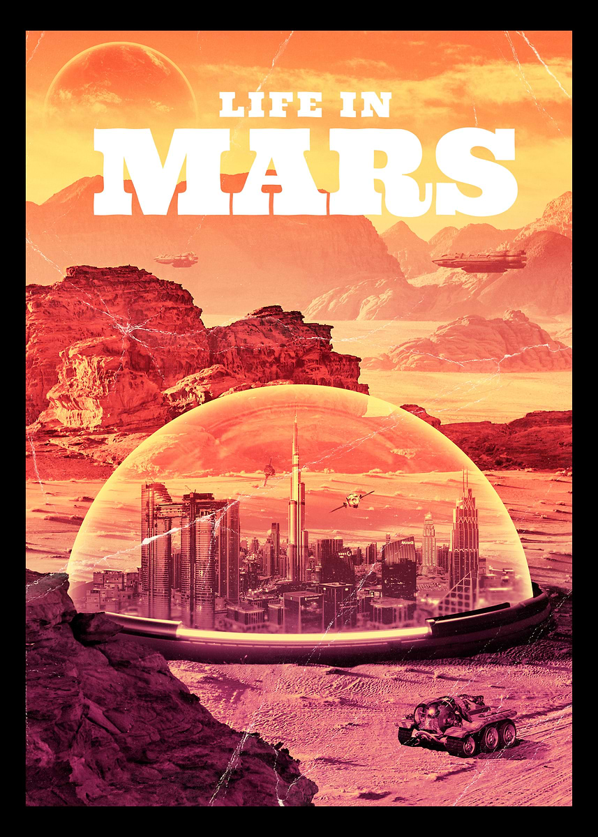 'Life In Mars Retro Space' Poster, picture, metal print, paint by Jon ...