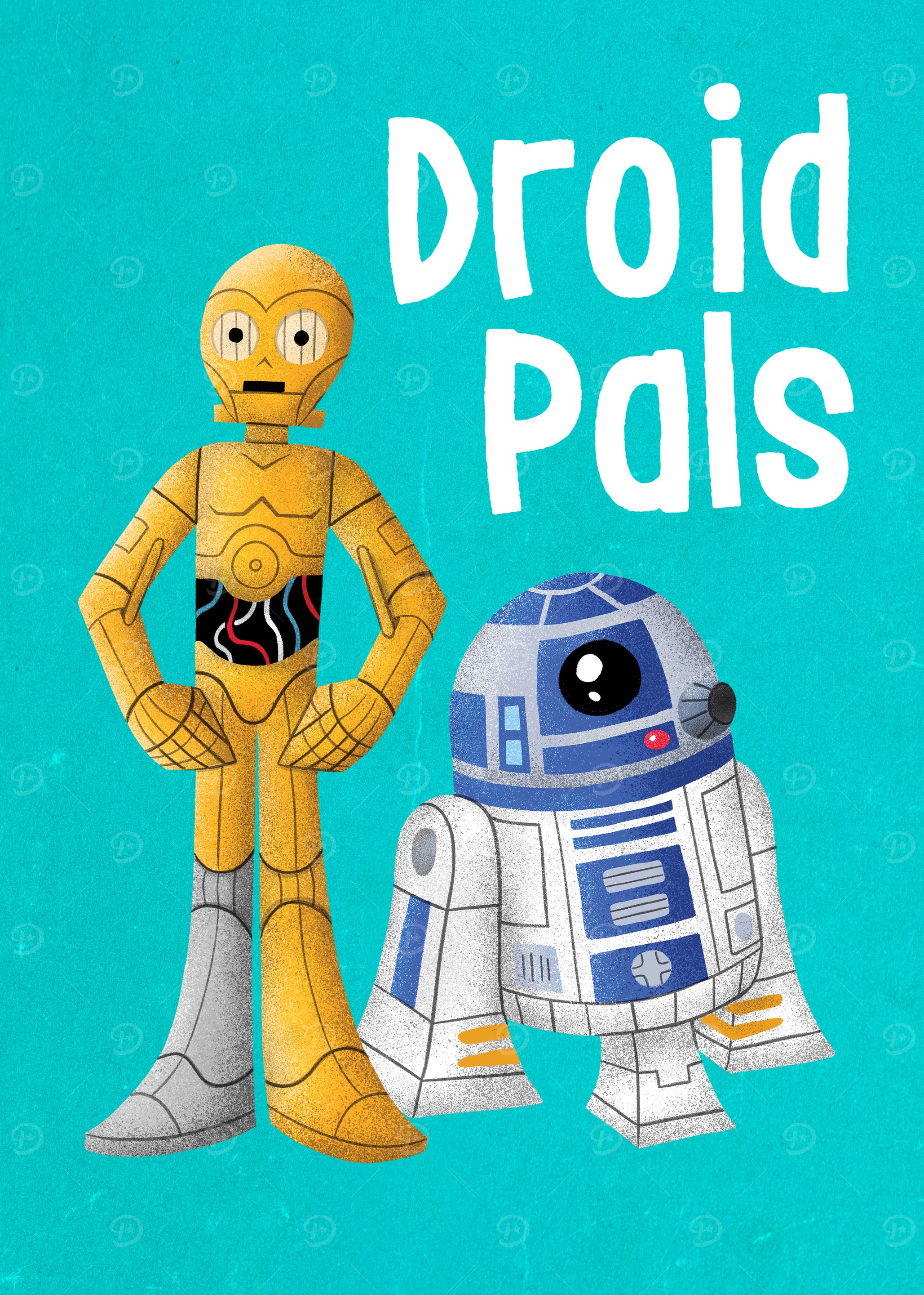 'Droids pals' Poster, picture, metal print, paint by Star Wars | Displate