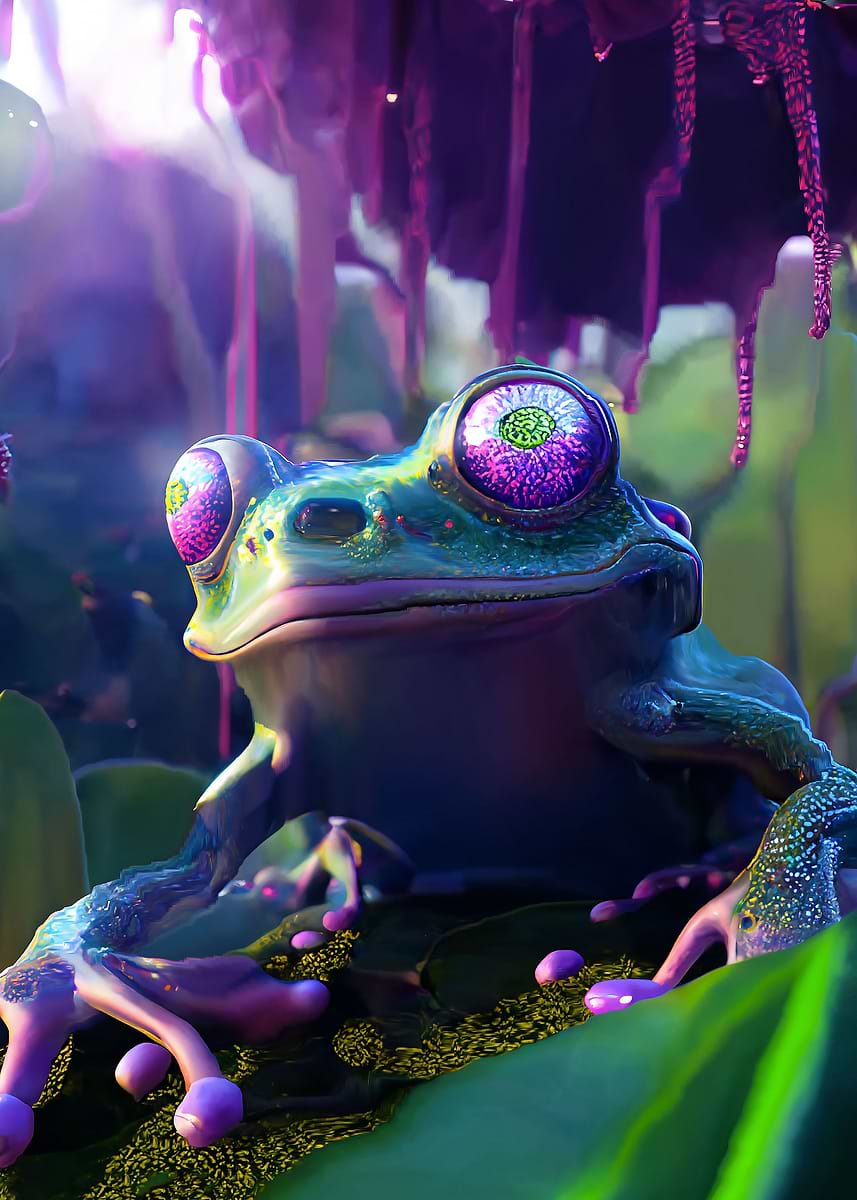 'Robo Machine Frog' Poster, picture, metal print, paint by Misbahul ...