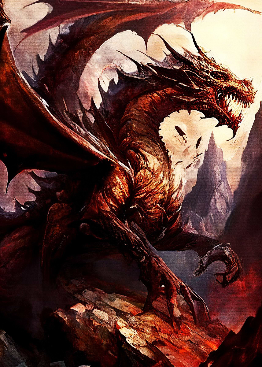 'Top Dragon' Poster, picture, metal print, paint by Coffee Design ...
