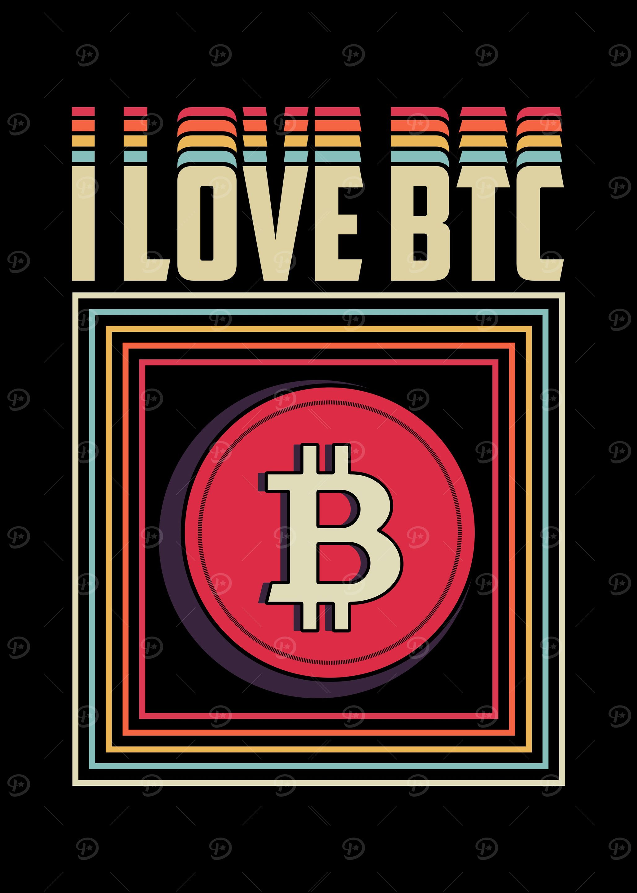 'I Love BTC Rainbow Line' Poster, picture, metal print, paint by Zake ...