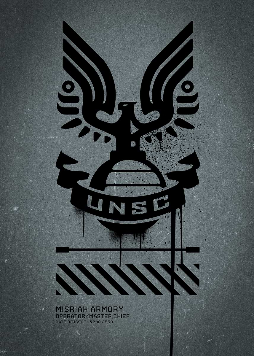 'UNSC Logo' Poster, picture, metal print, paint by Halo Game | Displate