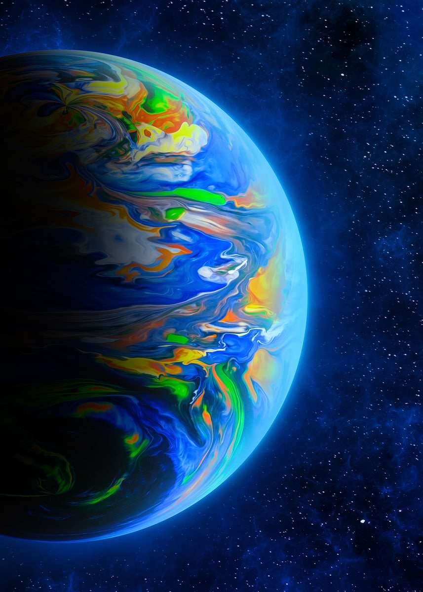 'Blue Planet' Poster, picture, metal print, paint by Geoglyser | Displate