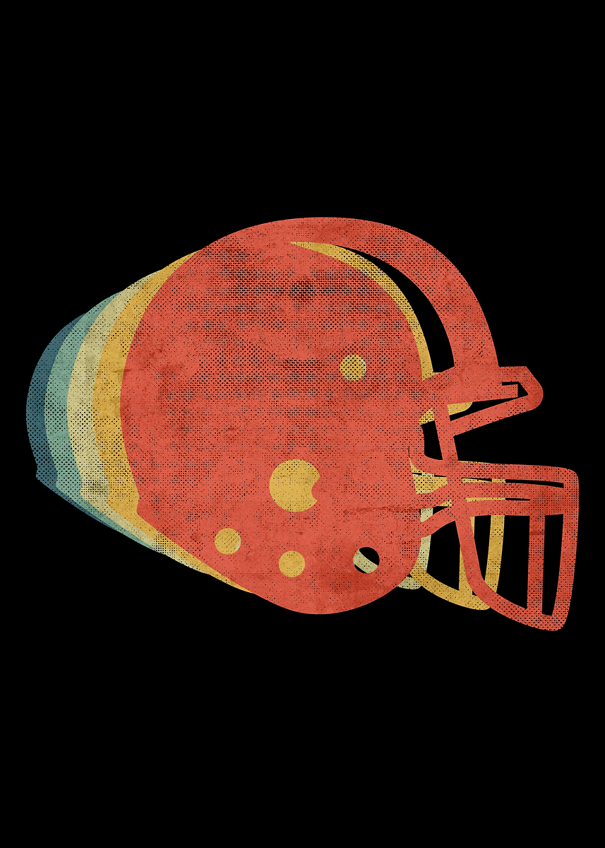'American Football Helmet' Poster, picture, metal print, paint by El ...