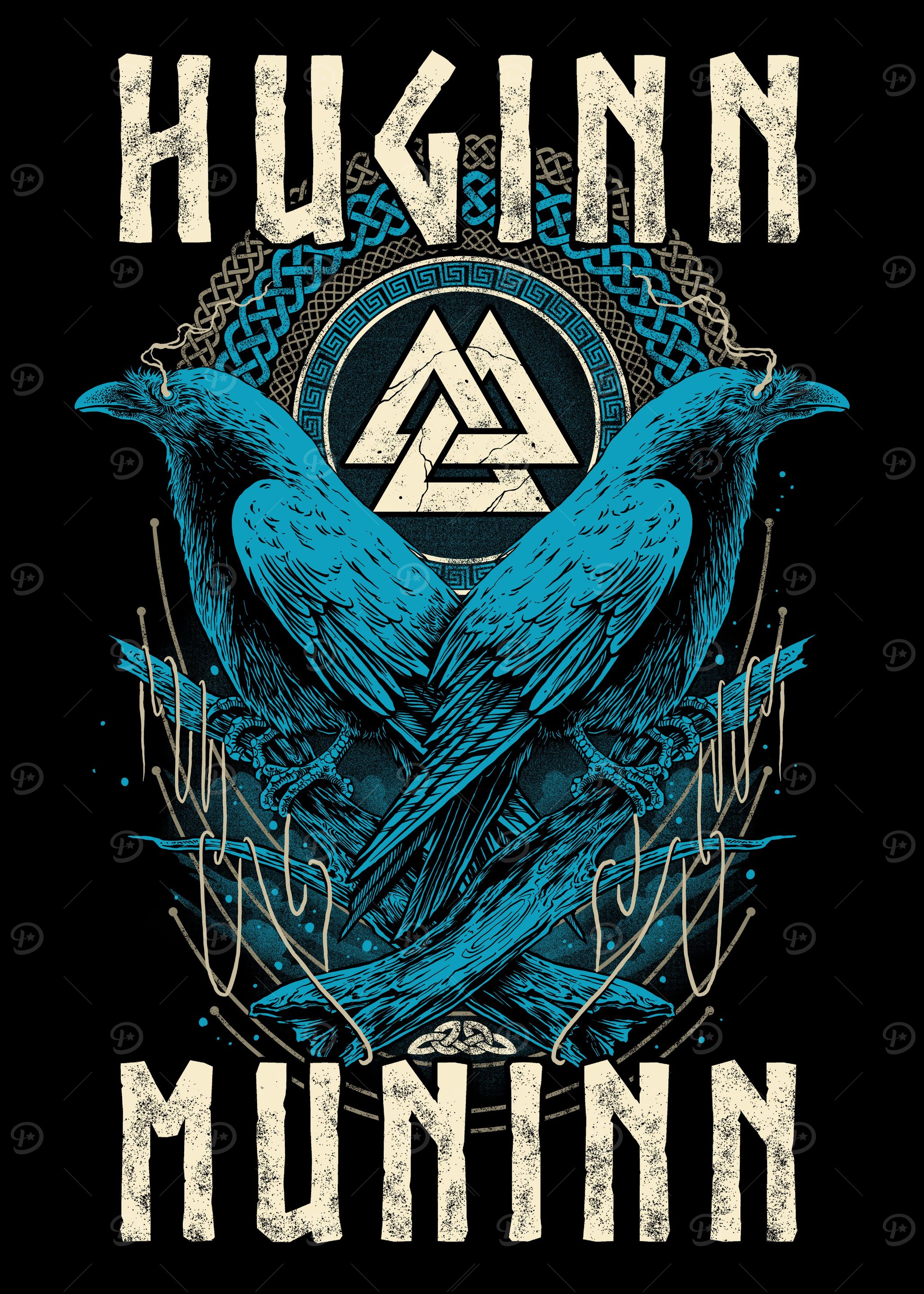 'Viking Raven of Odin Norse' Poster, picture, metal print, paint by ...