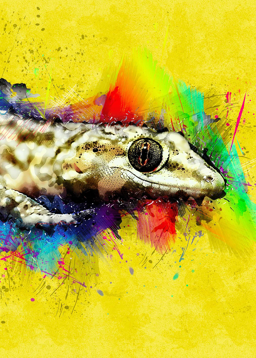 'Lizard 209' Poster, picture, metal print, paint by TaTu Art | Displate