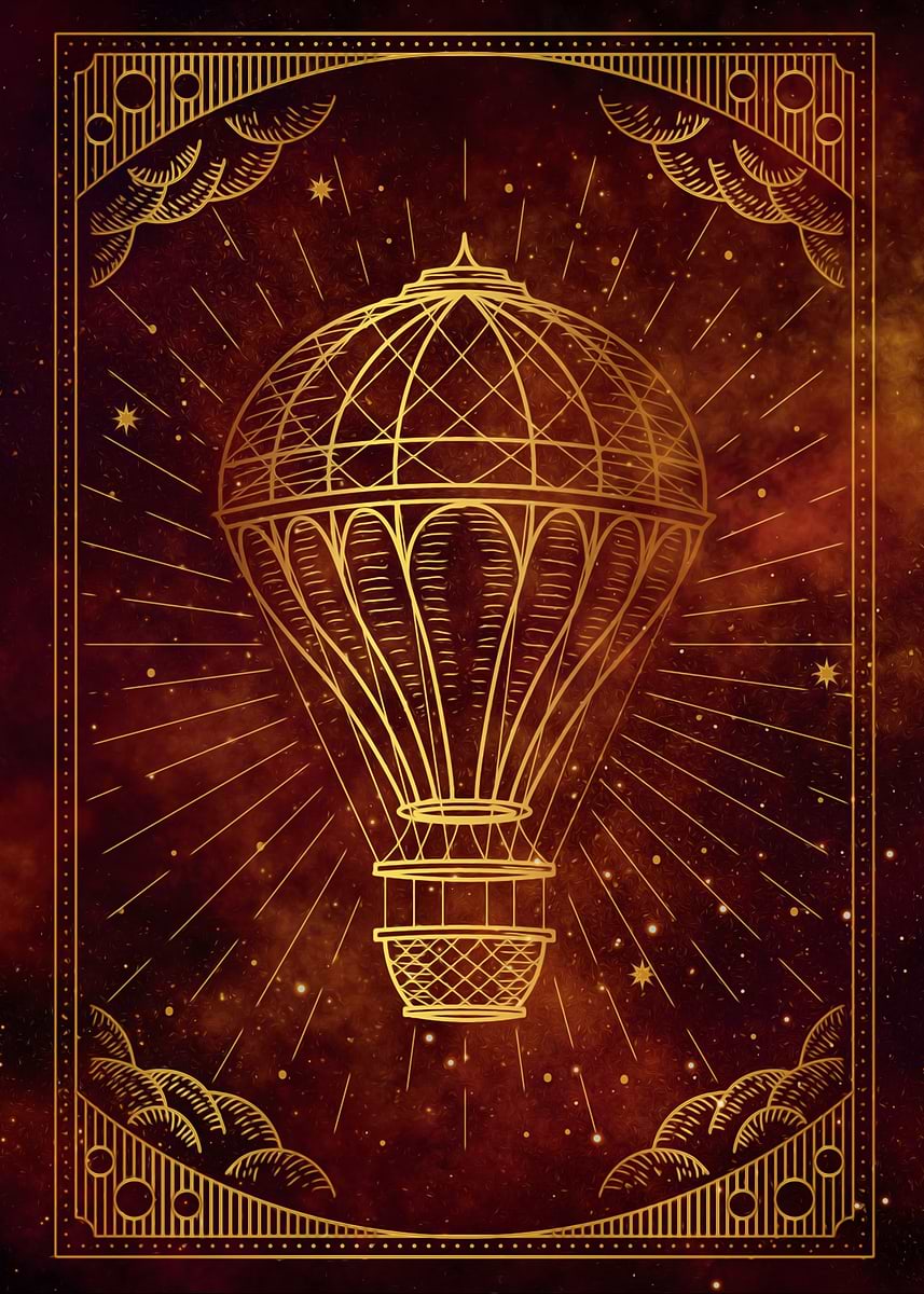 'Tarot air Baloon' Poster, picture, metal print, paint by Michael ...