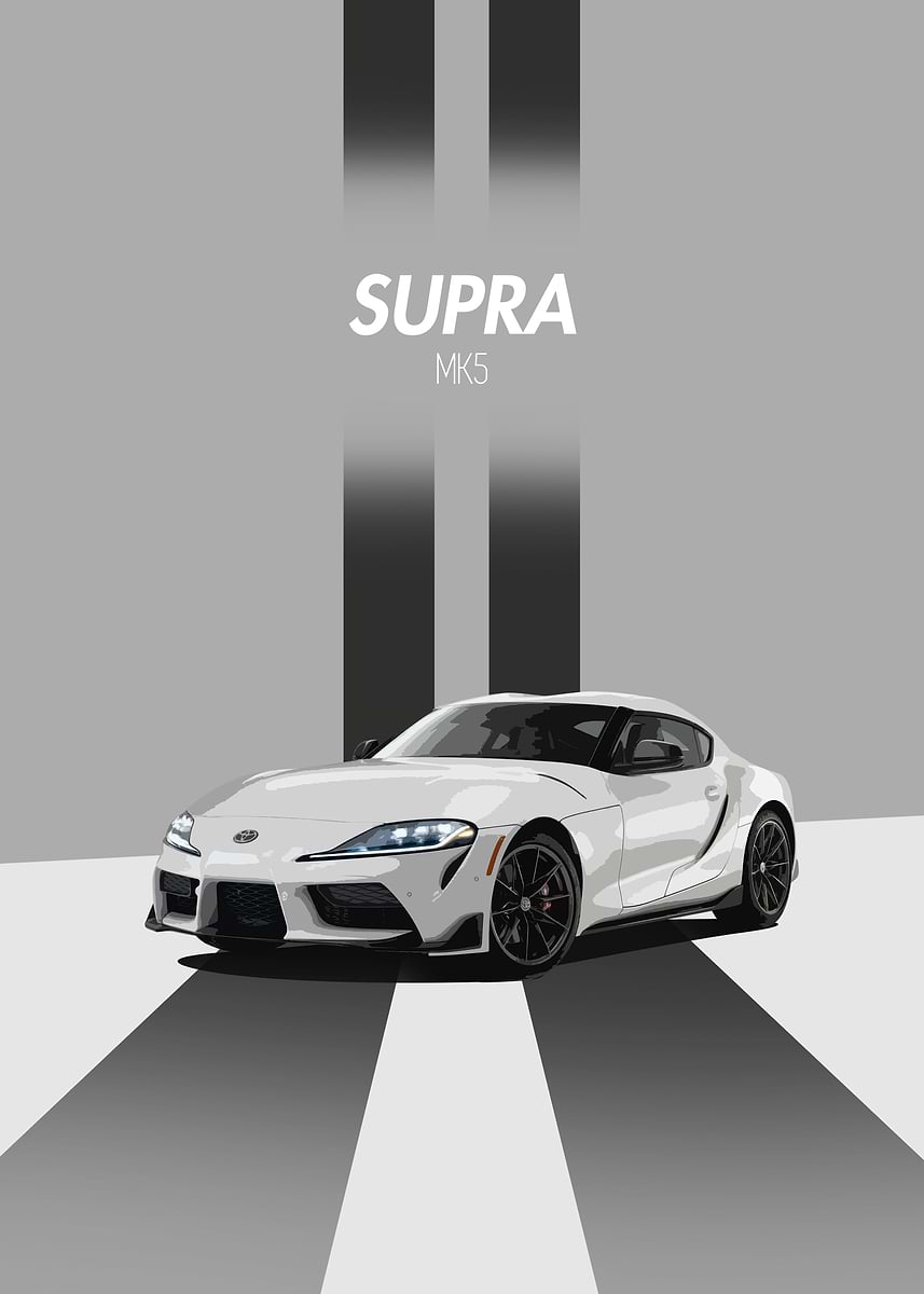 'Toyota Supra MK5' Poster, picture, metal print, paint by Full Throttle ...