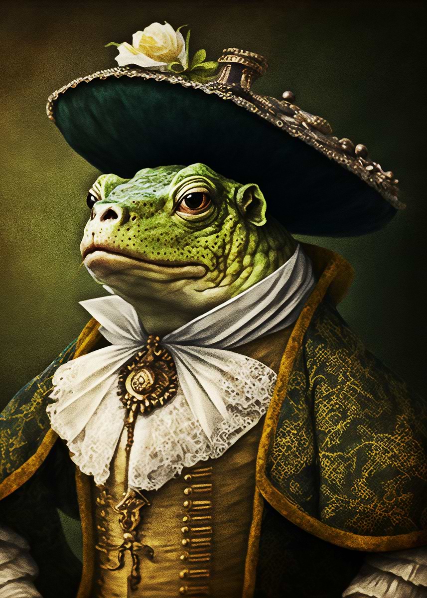 'Frog aristocrat' Poster, picture, metal print, paint by Coffee Design ...