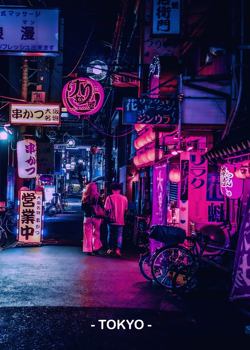 'Tokyo Street Neon' Poster, picture, metal print, paint by Noto ...
