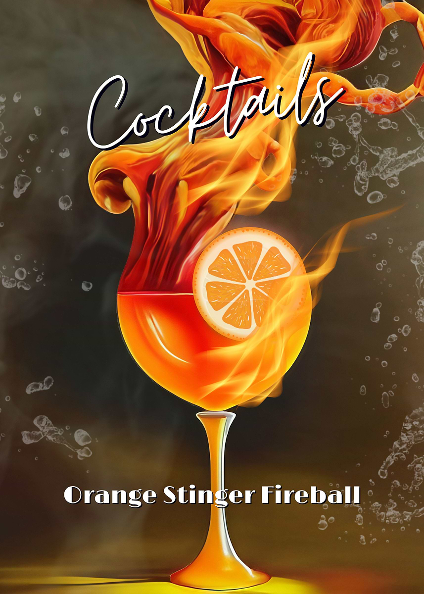 'Orange Stinger Fireball' Poster, picture, metal print, paint by Megan ...