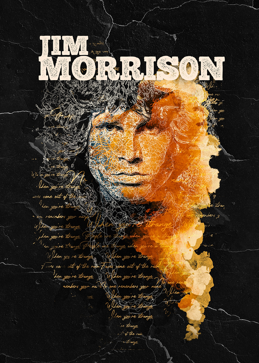 'Jim Morrison' Poster, picture, metal print, paint by Is Rough | Displate