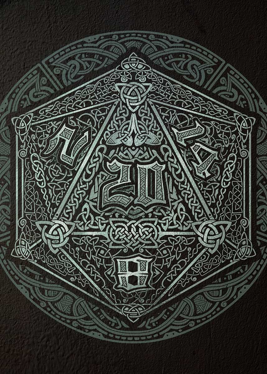 'Celtic D20 Protector' Poster, picture, metal print, paint by M Lee ...