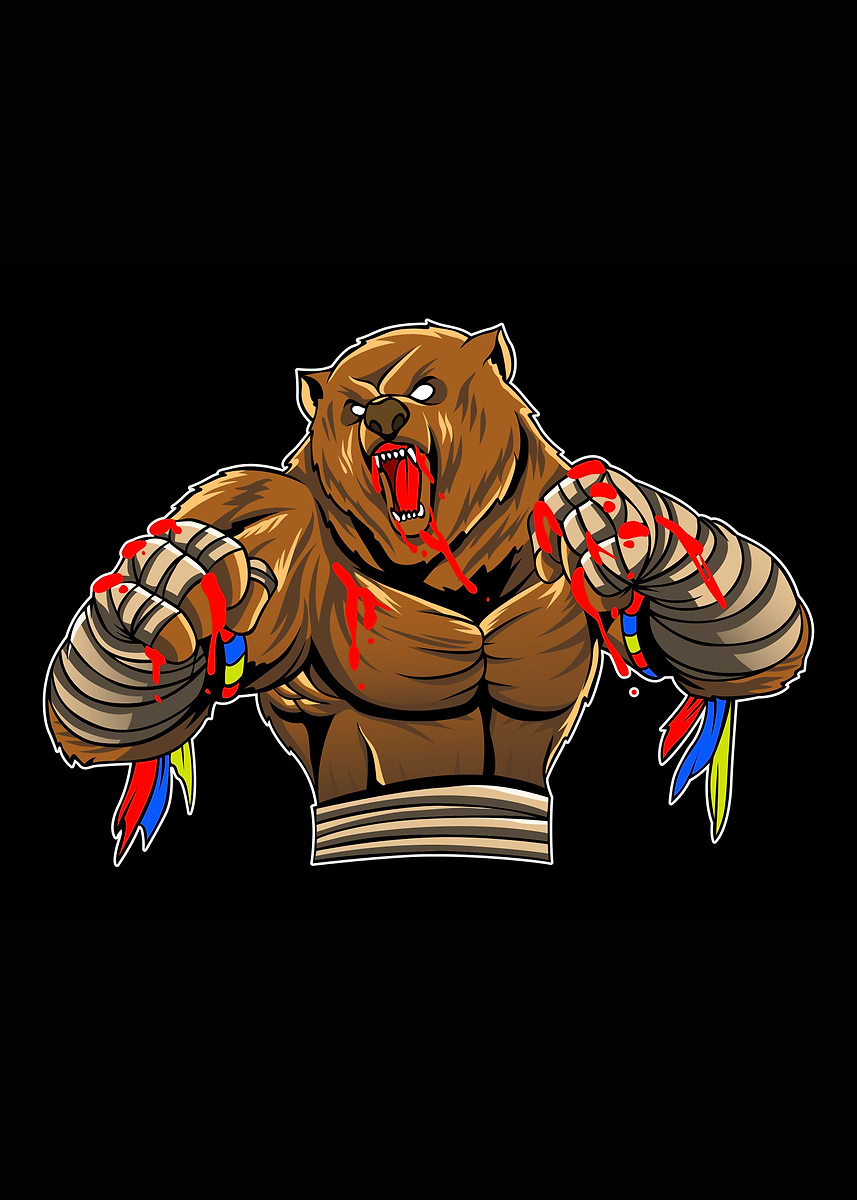 'Halfbody bear fighter' Poster, picture, metal print, paint by Alexa ...
