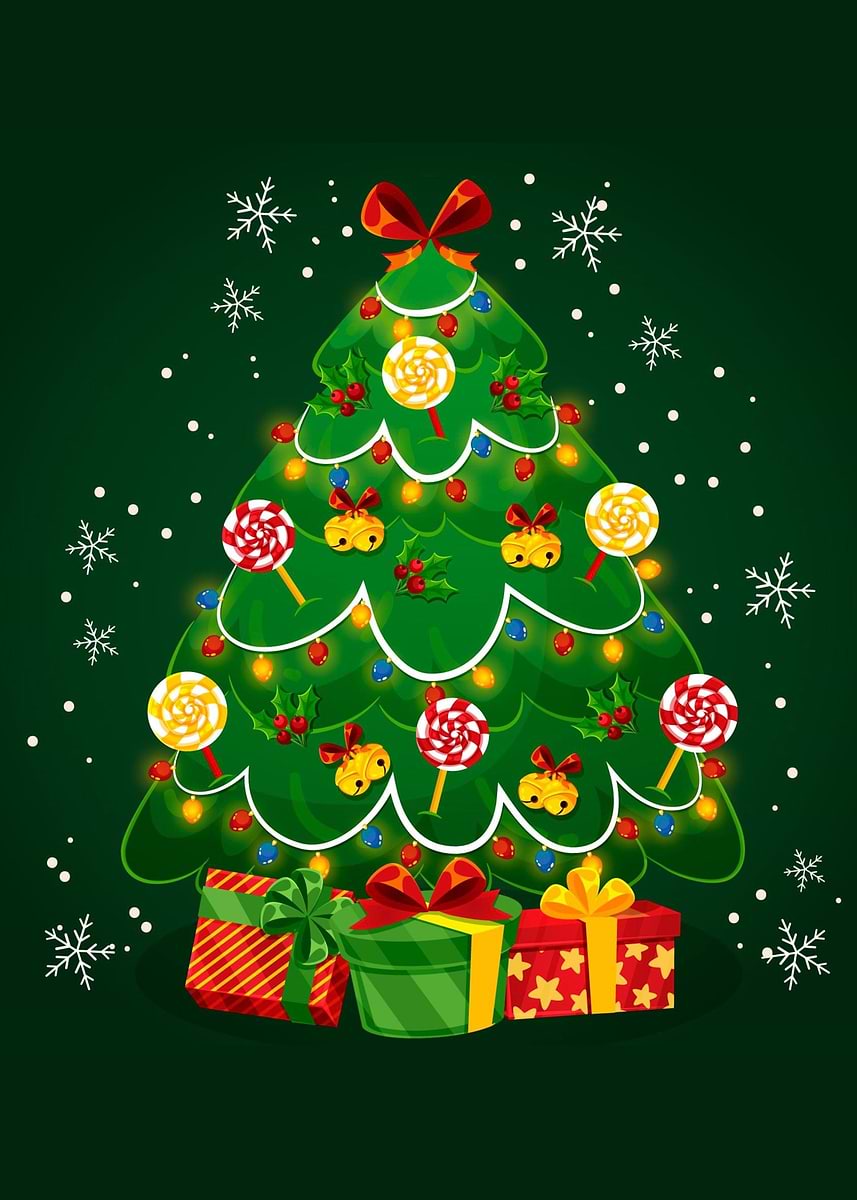 'Christmas Tree' Poster, picture, metal print, paint by Creativity Art ...