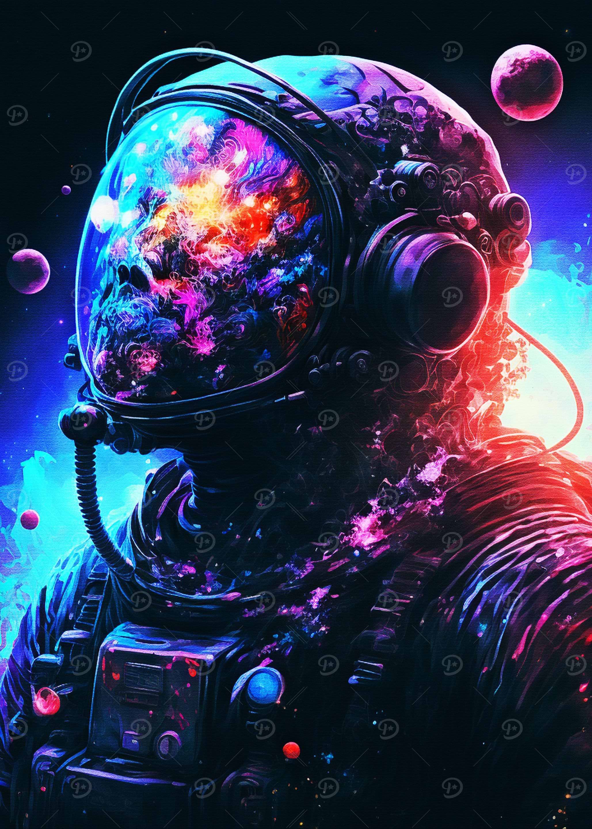 'Neon Astronaut' Poster, picture, metal print, paint by Muh Asdar ...