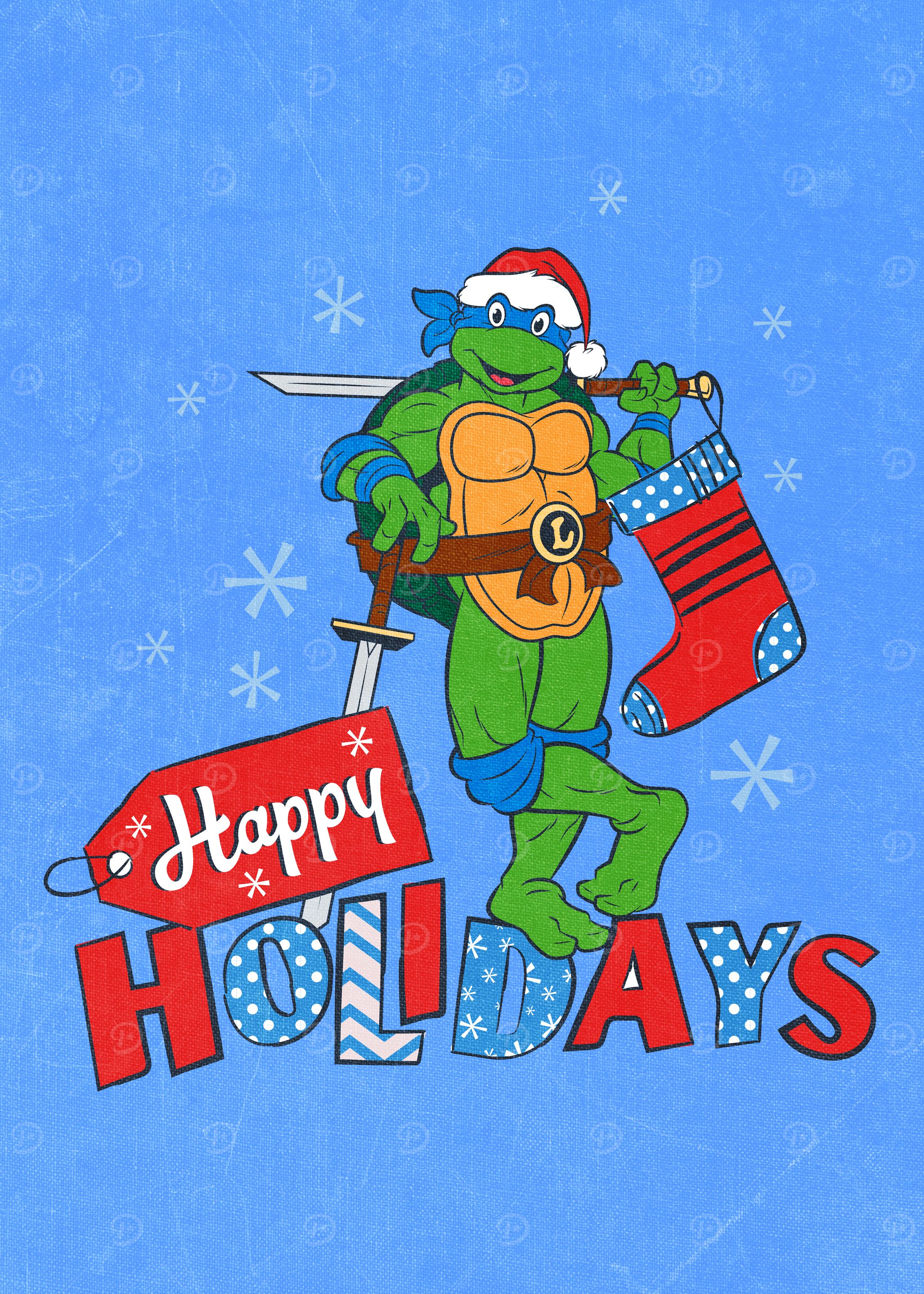 'Happy Holidays TMNT' Poster, picture, metal print, paint by TMNT ...