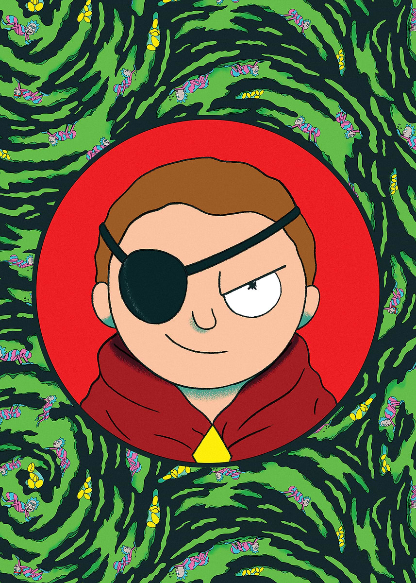 'Evil Morty Portrait' Poster, picture, metal print, paint by Rick and ...